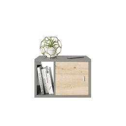 Phoenix Group AG Fortuna - SET Beistelltisch / Nachtisch, inkl. T&uuml;reinsatz, grau, B/H/T: 58x39,2x34cm | Gr.: onesize