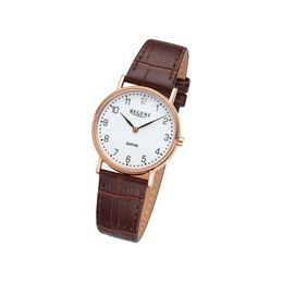Regent Uhren Analog-Armbanduhr Regent Lederarmband braun mittel (ca. 33mm) | Gr.: onesize