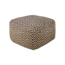 Beliani Pouf MANISA in Braun/Beige/Wei&szlig; - (W) 60 x (H) 40 x (L) 60 cm | Gr.: onesize