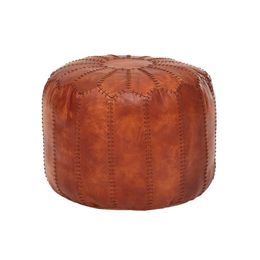 FineBuy Hocker und Sitzs&auml;cke in Braun / Leder / 52x52x52 | Gr.: onesize