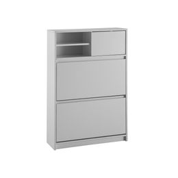 FineBuy Schuhschrank in Wei&szlig; / MDF / 71x24x110 | Gr.: onesize