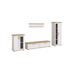 ebuy24 Regalsystem Verona (4-teilig) Wei&szlig; 336 x 40 cm | Gr.: onesize