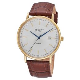 Regent Uhren Regent F-1592 Herrenuhr Goldfarben mit Saphirglas | Gr.: onesize