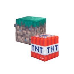 Minecraft Sitzhocker, 2er Set, TNT-W&uuml;rfel und Grasblock | Gr.: onesize