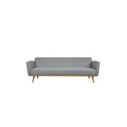 Salesfever Schlafsofa 3-Sitzer mit Querschl&auml;fer-Funktion aus Strukturstoff in Hellgrau | Gr.: onesize
