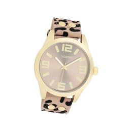 Oozoo Analog-Armbanduhr Timepieces beige, schwarz extra gro&szlig; (ca. 46mm) | Gr.: onesize