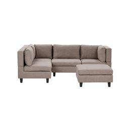 Beliani 5-tlg Modulsofa UNSTAD in Braun/Schwarz | Gr.: onesize