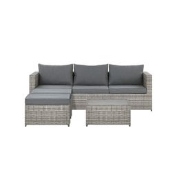 Beliani 4-tlg Lounge Set SABBIA in Grau | Gr.: onesize