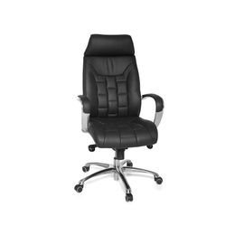 FineBuy B&uuml;rostuhl in Schwarz / Leder / 66x62x128 | Gr.: onesize