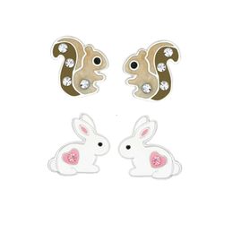 schmuck23 Ohrstecker Set Hase Eichh&ouml;rnchen 925 Silber | Gr.: onesize
