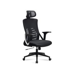 FineBuy B&uuml;rostuhl in Schwarz / Stoff / 65x65x123 | Gr.: onesize