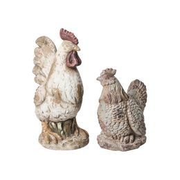 Beliani 1er-Set Gartenfigur SPECCHIA in Beige/Wei&szlig; | Gr.: onesize