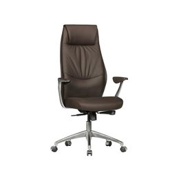 FineBuy B&uuml;rostuhl in Braun / Leder / 67x58x125 | Gr.: onesize