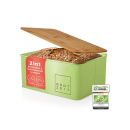 Lumaland Brotkasten Cuisine mint mit Bambusdeckel gr&uuml;n | Gr.: onesize