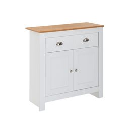 FineBuy Sideboard in Wei&szlig; / Spanplatte / 79x35x81 | Gr.: onesize