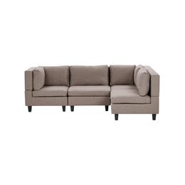 Beliani 4-tlg Ecksofa UNSTAD in Braun/Schwarz | Gr.: onesize