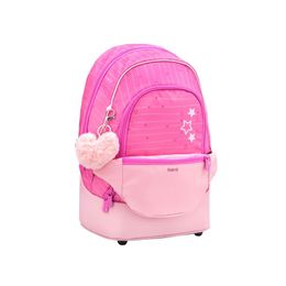 Belmil Premium 2-IN-1 Schultasche & G&uuml;rteltasche "Candy" Rosa mit Brustgurt | Gr.: onesize
