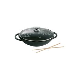 Berndes Wok mit Glasdeckel und Zubeh&ouml;r 32 cm, Aluminium - Vario Click in schwarz | Gr.: onesize