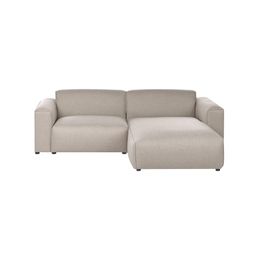 Beliani Ecksofa FAABORG in Beige/Schwarz - (W) 250 x (H) 73 x (L) 162 cm | Gr.: onesize