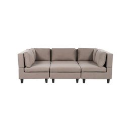 Beliani 6-tlg Modulsofa UNSTAD in Braun/Schwarz | Gr.: onesize