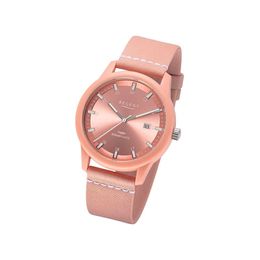 Regent Uhren Analog-Armbanduhr Regent Lederarmband rosa, wei&szlig; gro&szlig; (ca. 40mm) | Gr.: onesize