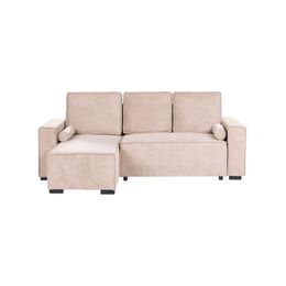 Beliani Schlafsofa EDANE in Beige/Schwarz - (W) 232 x (H) 94 x (L) 150 cm | Gr.: onesize
