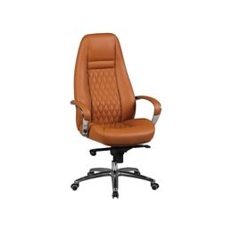 FineBuy B&uuml;rostuhl in Caramel / Leder / 70x68x130 | Gr.: onesize