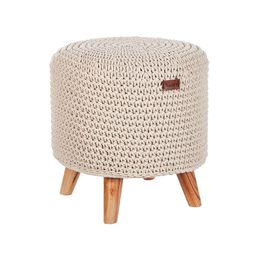 Beliani Hocker MARDAN in Beige/Braun - (W) 40 x (H) 40 x (L) 40 cm | Gr.: onesize