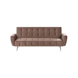 Beliani Schlafsofa SELNES in Braun/Kupfer - (W) 212 x (H) 85 x (L) 84 cm | Gr.: onesize