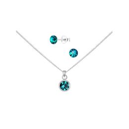 Alexander York Schmuckset SOLIT&Auml;R blue-zircon in 925 Sterling Silber, 4-tlg. in silber | Gr.: onesize