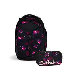 Satch Schulrucksack-Set MATCH Mystic Nights 2-teilig in Schwarz/Rosa | Gr.: onesize