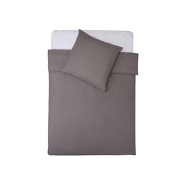 Lumaland Premium Bettw&auml;sche 155x200cm anthrazit + Kissenbezug 80x80cm grau | Gr.: onesize