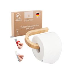 HENNEZ Toilettenpapierhalter Bambus Evan Braun | Gr.: onesize