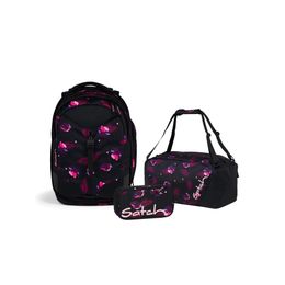 Satch Schulrucksack-Set MATCH Mystic Nights 3-teilig in Schwarz/Rosa | Gr.: onesize