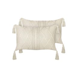 Beliani 2er-Set Dekokissen CAESIA in Beige | Gr.: onesize