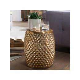 FineBuy Beistelltisch in Gold / Aluminium / 32x32x42 | Gr.: onesize