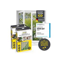 Easy Maxx EASYmaxx Moskitonetz mit Pollenschutz 2er-Set grau 12 Magnetbefestigung f&uuml;r Fenster grau | Gr.: onesize