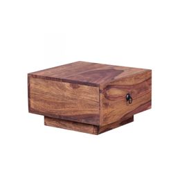 FineBuy Nachttisch in Braun / Sheesham / 40x40x25 | Gr.: onesize