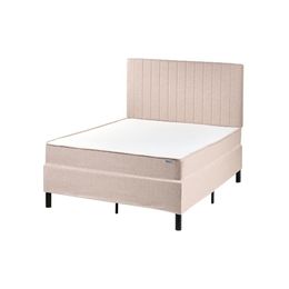 Beliani Doppelbett COUNTESS in Beige/Braun - (W) 121 x (H) 114 x (L) 201 cm | Gr.: onesize