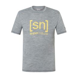 super.natural Merino T-Shirt GRID LOGO in grau | Gr.: XL