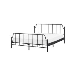 Beliani Doppelbett MAURESSAC in Schwarz - (W) 165 x (H) 94 x (L) 206 cm | Gr.: onesize
