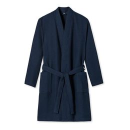 Schiesser Bademantel Elegant Kimono in Dunkelblau | Gr.: L