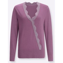 Sieh an! Langarm-Pullover in violett | Gr.: 46