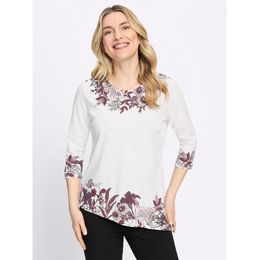 Sieh an! 3/4-Arm-Shirt in ecru-burgund-bedruckt | Gr.: 54