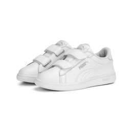 Puma Kinder Sneaker "Smash 3.0 L V PS" in Wei&szlig; | Gr.: 34