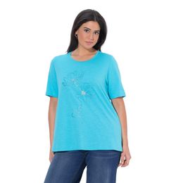 Ulla Popken Shirt in tiefes aqua | Gr.: 50-52
