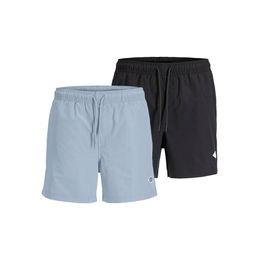 Jack & Jones Jack & Jones Badeshorts 2er Pack in Schwarz/Hellblau | Gr.: L