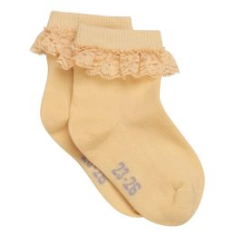Minymo Kinder Socken "Ankle Sock w. Lace" in Gelb | Gr.: 23-26