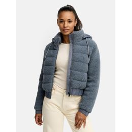 Tazzio &Uuml;bergangsjacke im Teddy-Look mit Kapuze "F804"- in Grau | Gr.: L