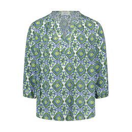 Cartoon Casual-Bluse mit Muster in Green/Blue | Gr.: 34